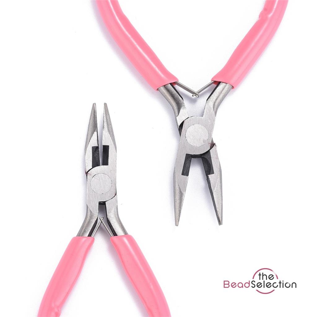 PINK LONG CHAIN NOSE PLIERS JEWELLERY MAKING BEADING TOOLS – The Bead ...