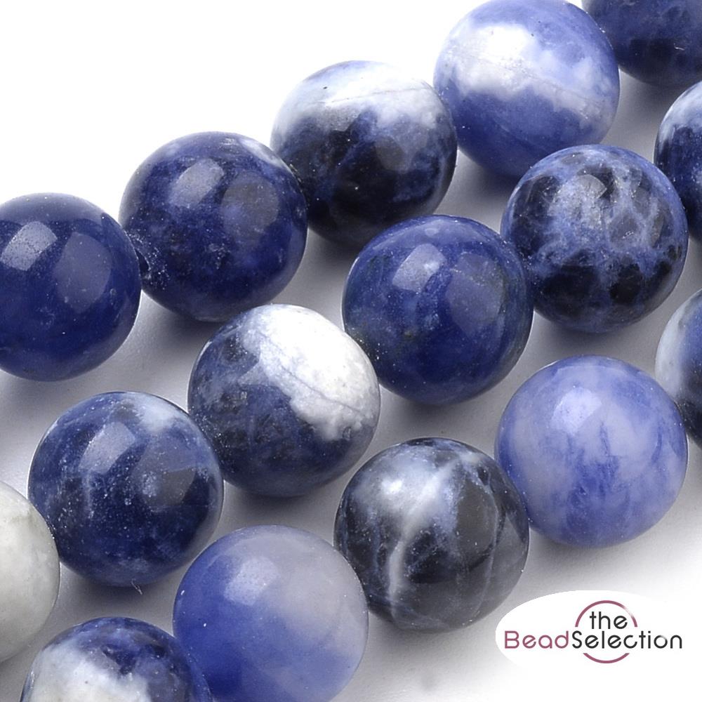 25 BLUE SODALITE ROUND GEMSTONE BEADS 8mm CHAKRA STONES JEWELLERY MAKI ...