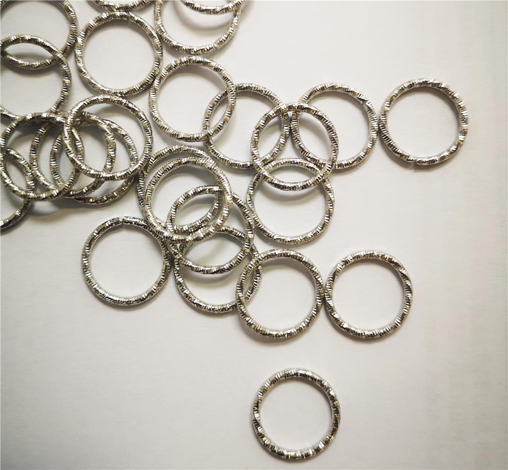 25 LARGE JUMP RINGS FANCY TEXTURED CONNECTORS LINKS PLATINUM 15mm FIND ...